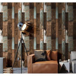 Wall Decor | Distressed Wood Plank Peel And Stick Wallpaper 177x 98ft ...
